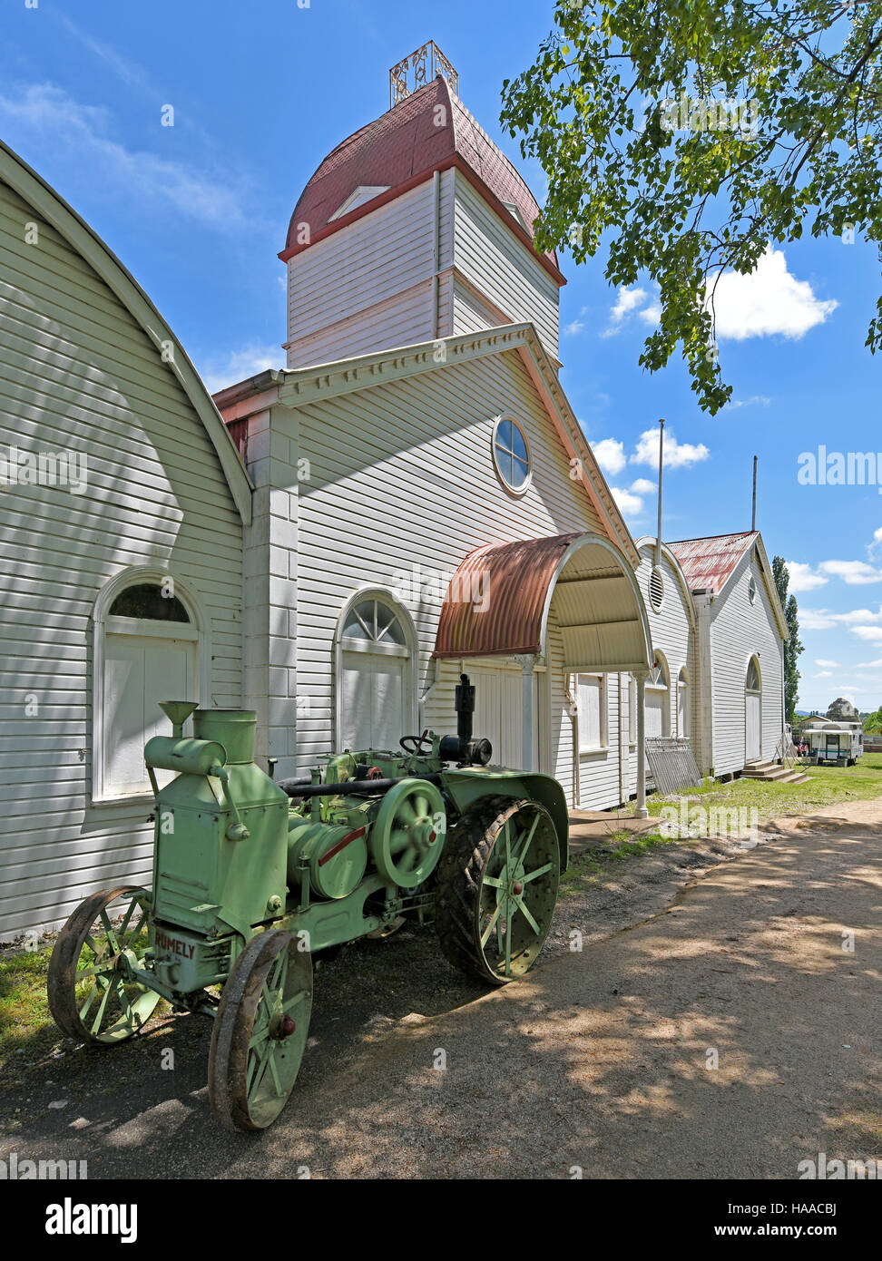 rumely steam tractor engine in front of the historic pavilion at the ...