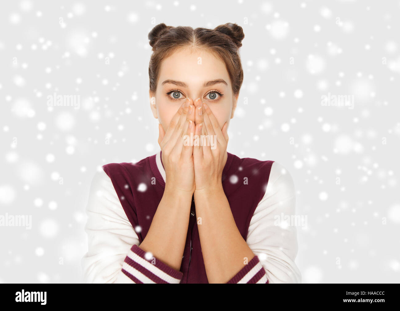 scared teenage girl Stock Photo - Alamy