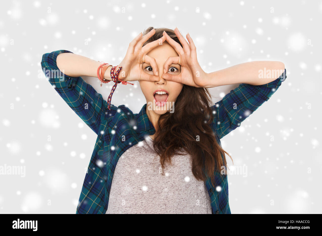 happy teenage girl making face and having fun Stock Photo - Alamy