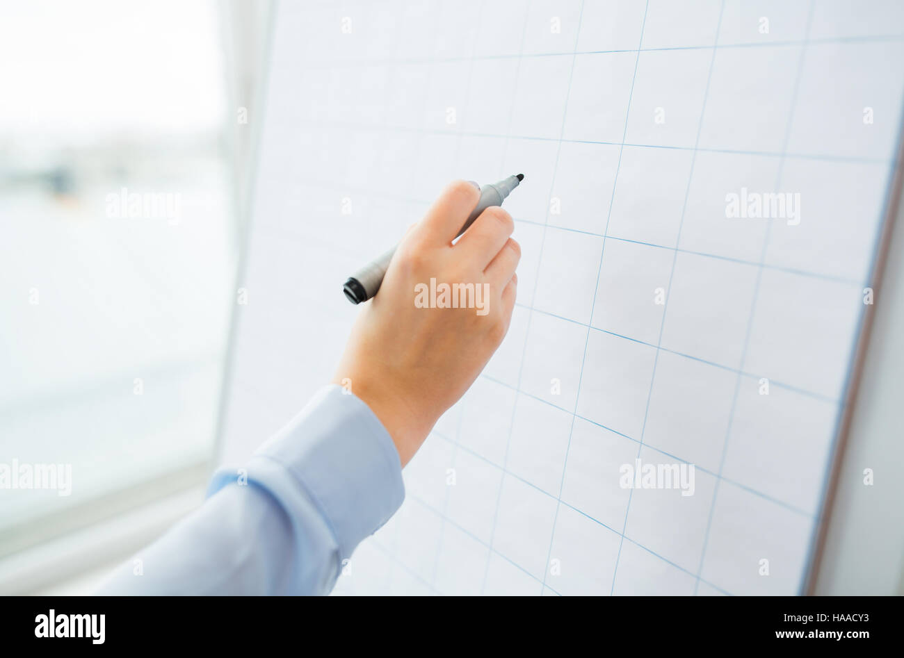 close up of hand writing something on flip chart Stock Photo - Alamy