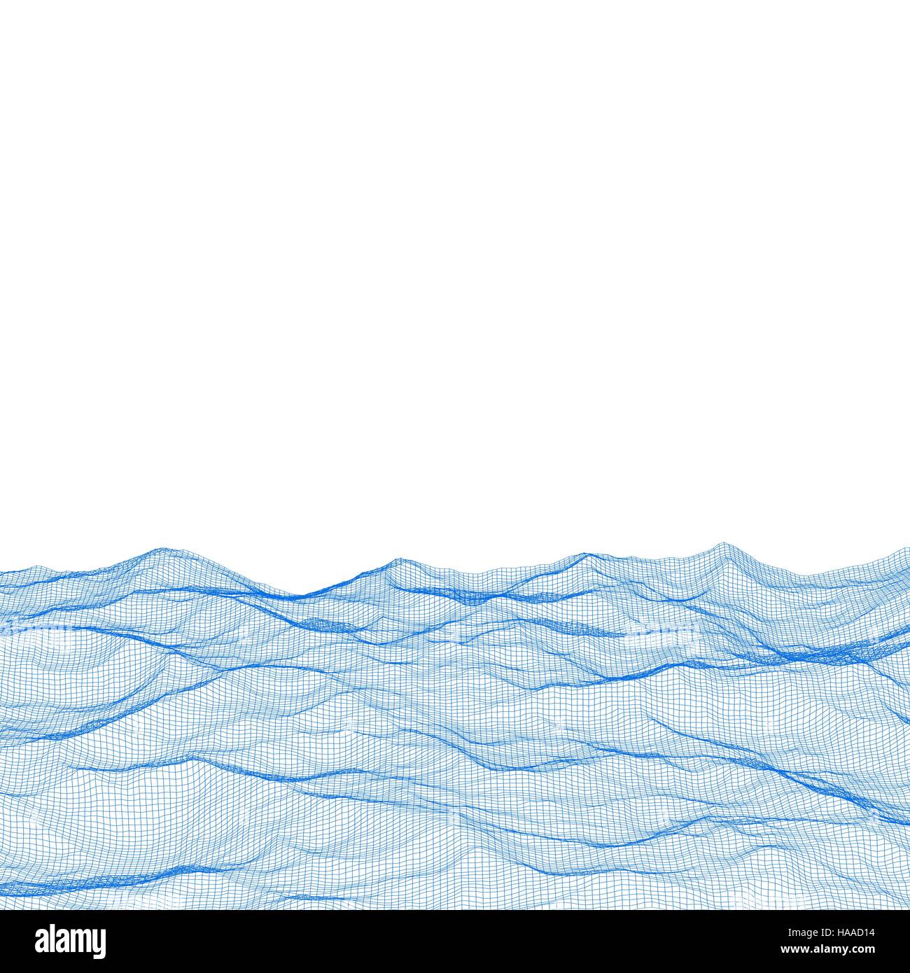 3d wireframe landscape blue Stock Vector Images - Alamy