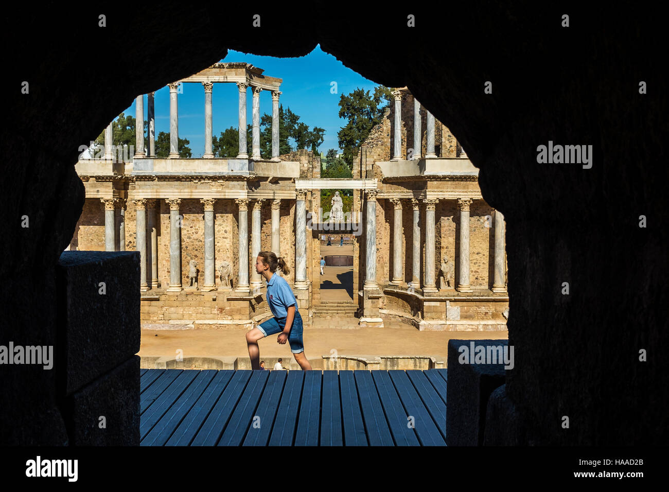 tunnel entrance to the amphitheatre at merida spain Stock Photo - Alamy