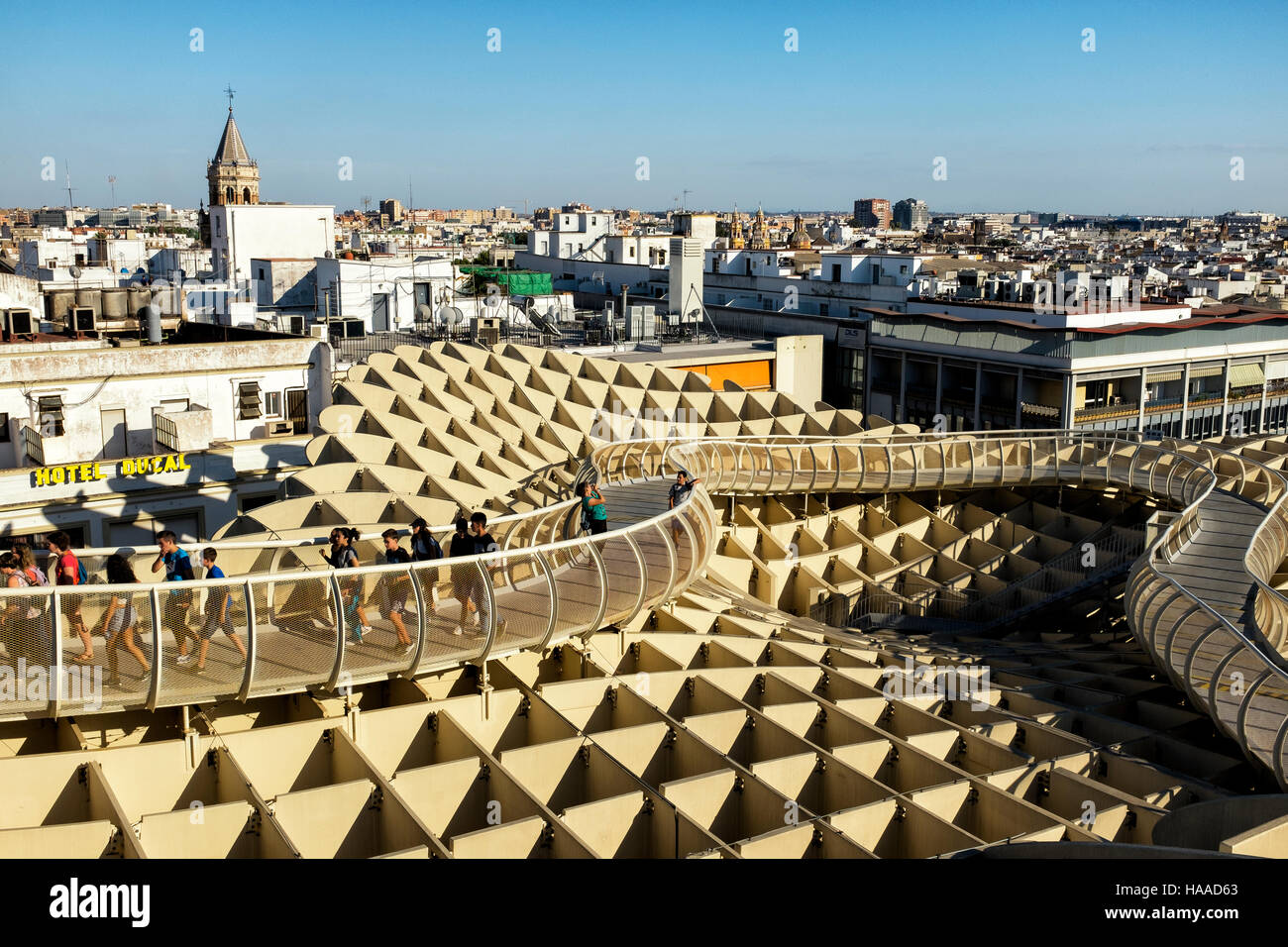 panoramic rooftop view of seville from the metropol parasol Stock Photo ...
