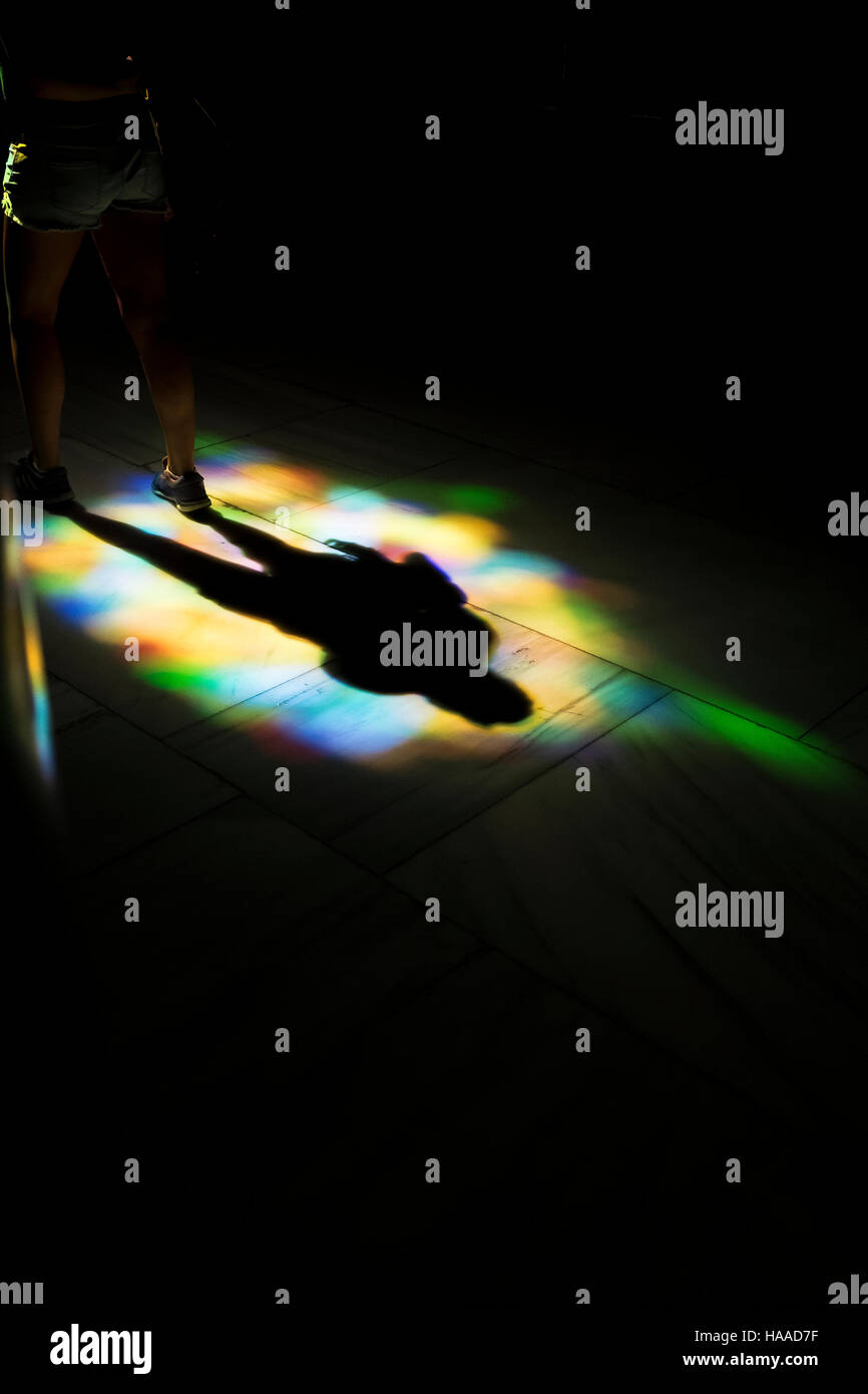 stained glass window casting a shadow Stock Photo - Alamy