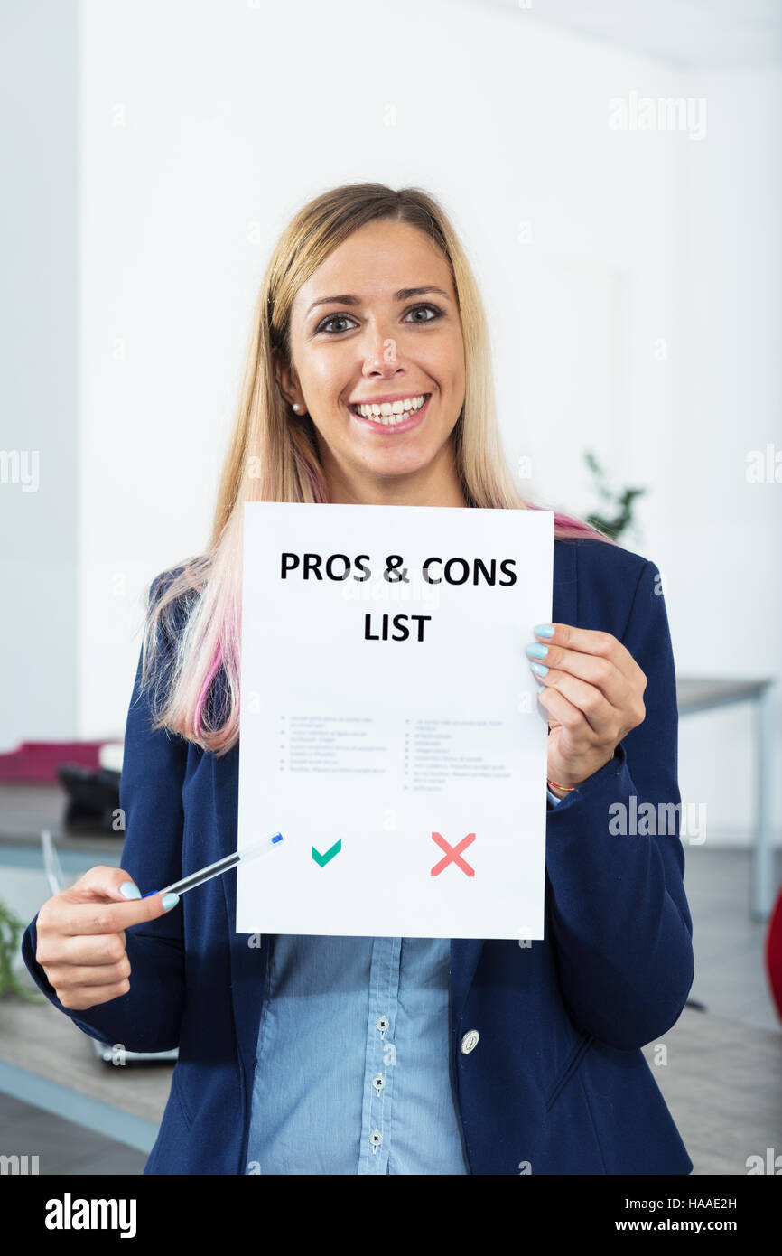 positive woman considering the half-full part of the glass Stock Photo ...