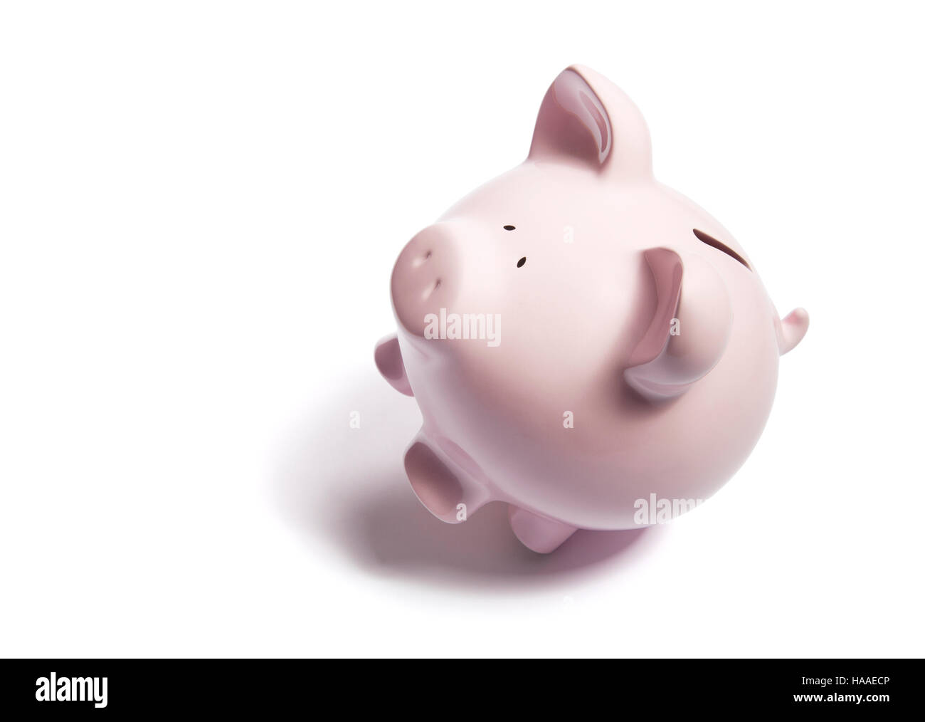 Piggy bank standing on two legs Stock Photo - Alamy