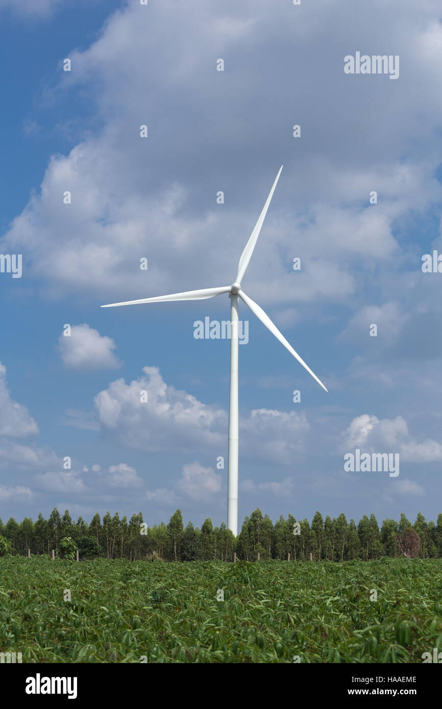 Wind Turbine in wind farm with cloud sky Stock Photo - Alamy