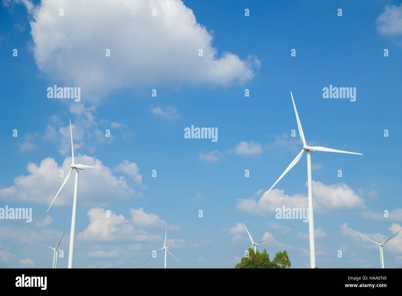 Wind Turbine in wind farm with cloud sky Stock Photo - Alamy