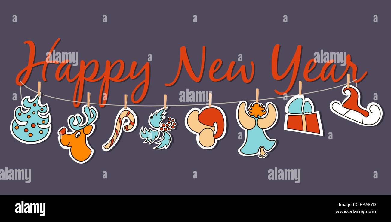 Happy new year angel Stock Vector Images - Alamy