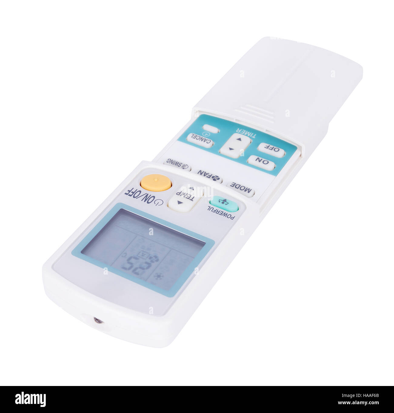 air conditioner remote control isolated on white background (with ...