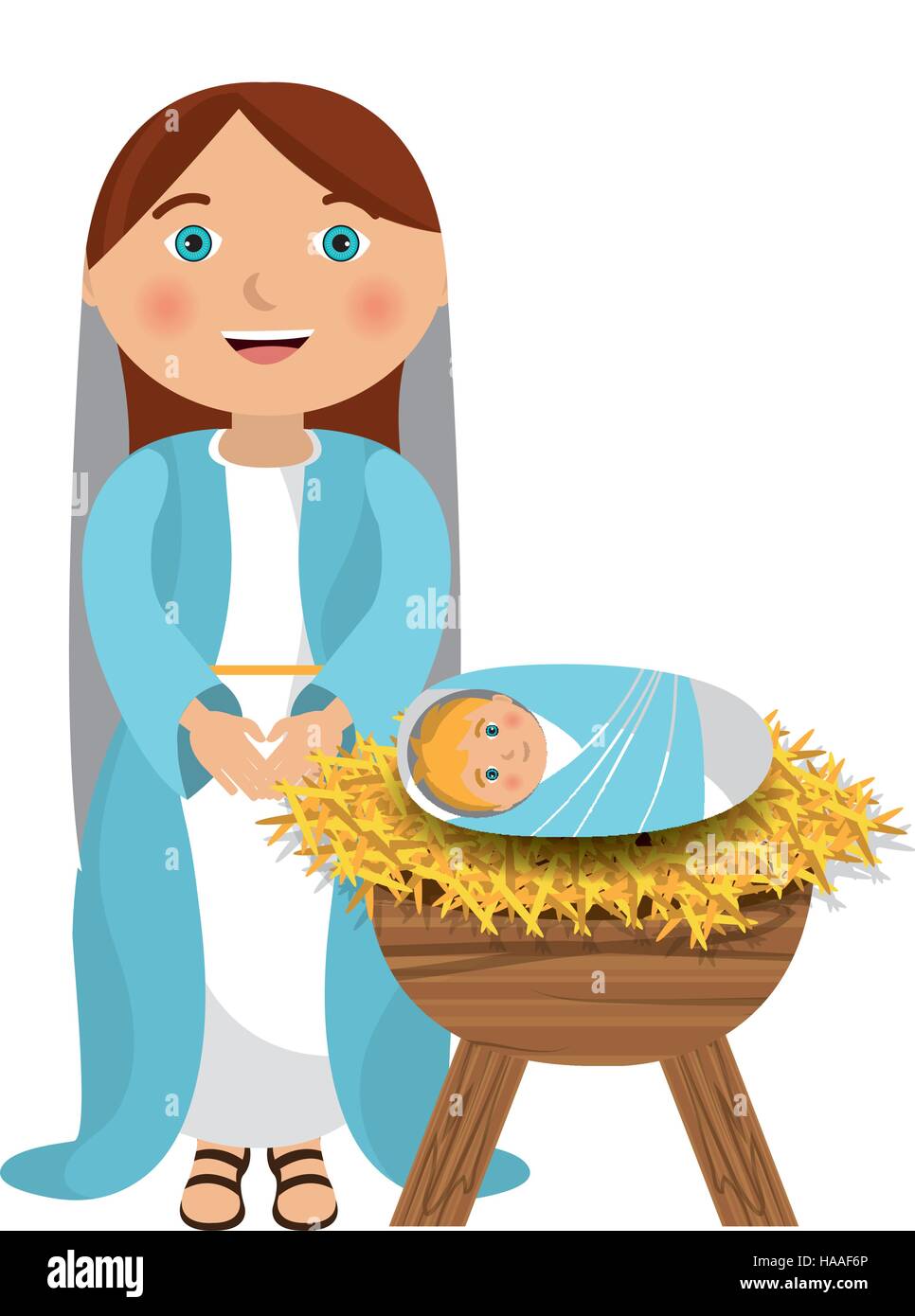 manger character christmas card vector illustration design Stock Vector ...