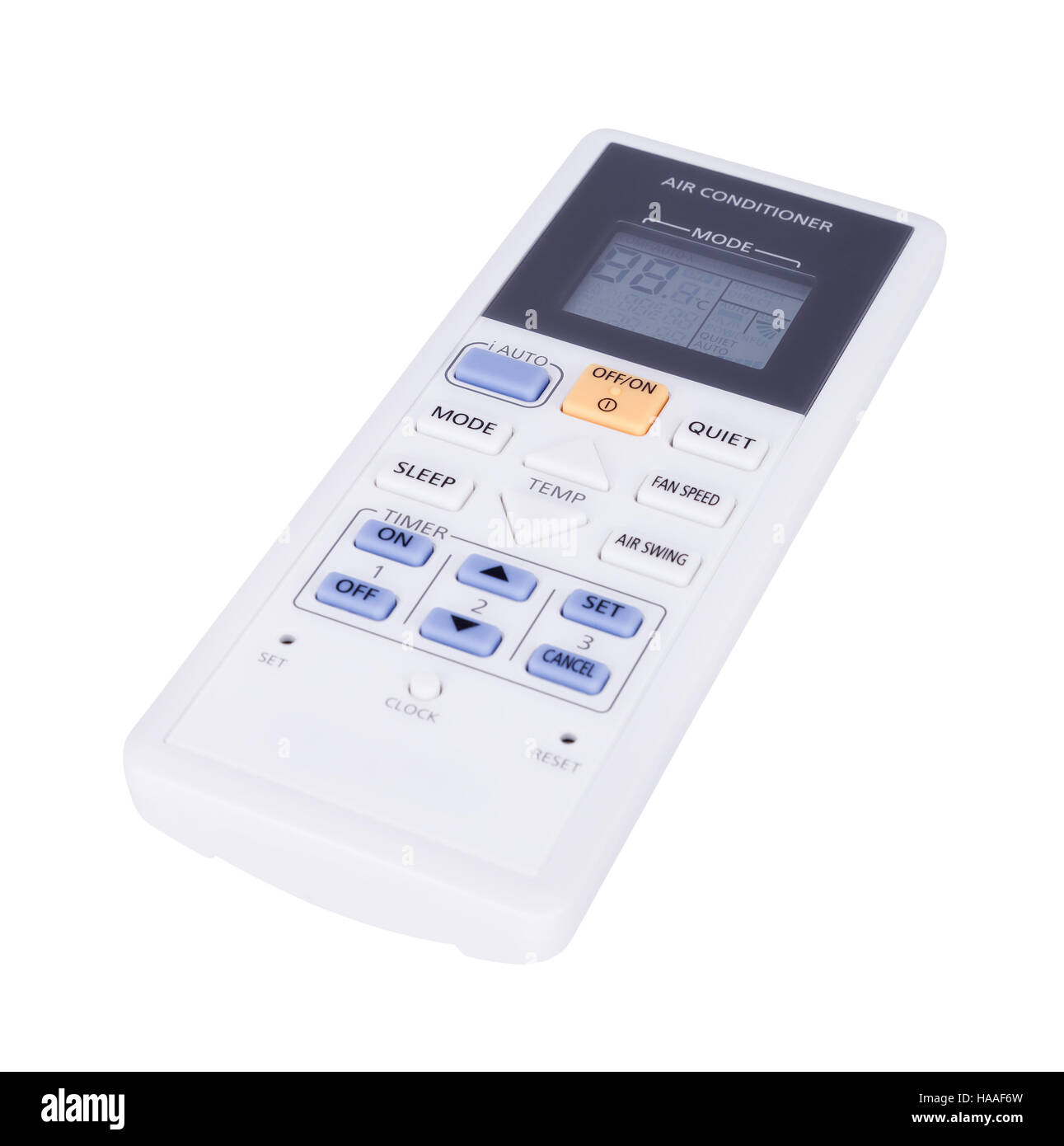 air conditioner remote control isolated on white background (with ...