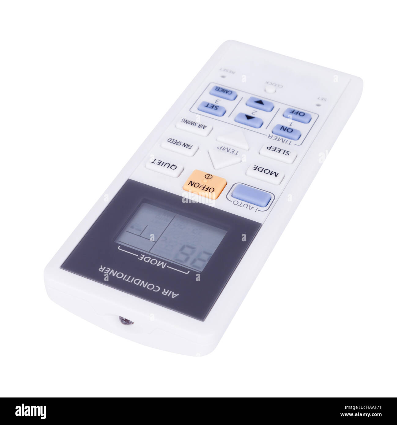 air conditioner remote control isolated on white background (with ...