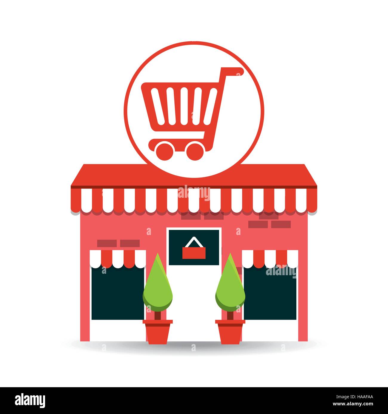 cute store shopping cart graphic vector illustration eps 10 Stock ...