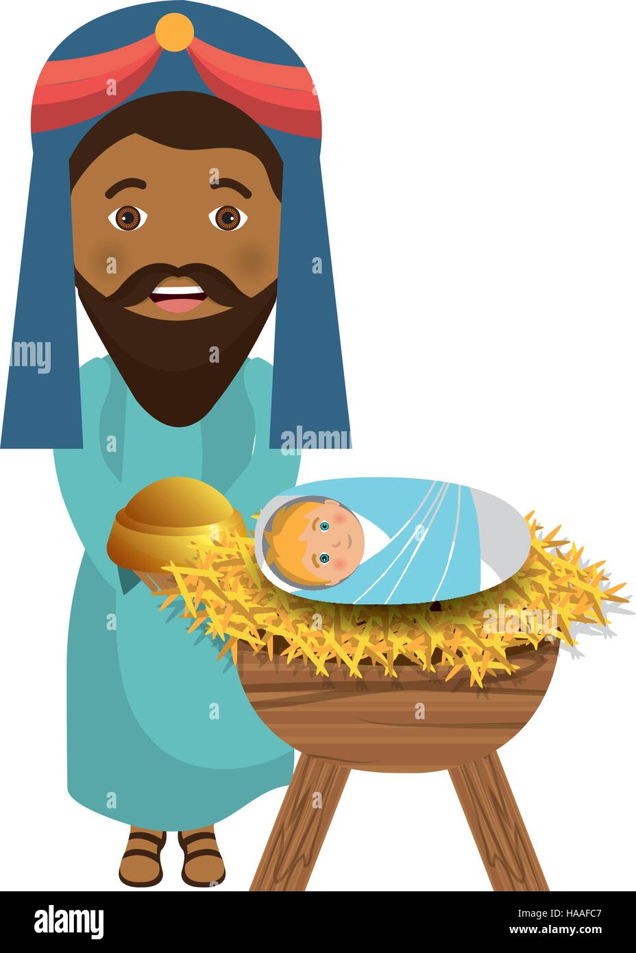 happy epiphany card manger character vector illustration design Stock ...