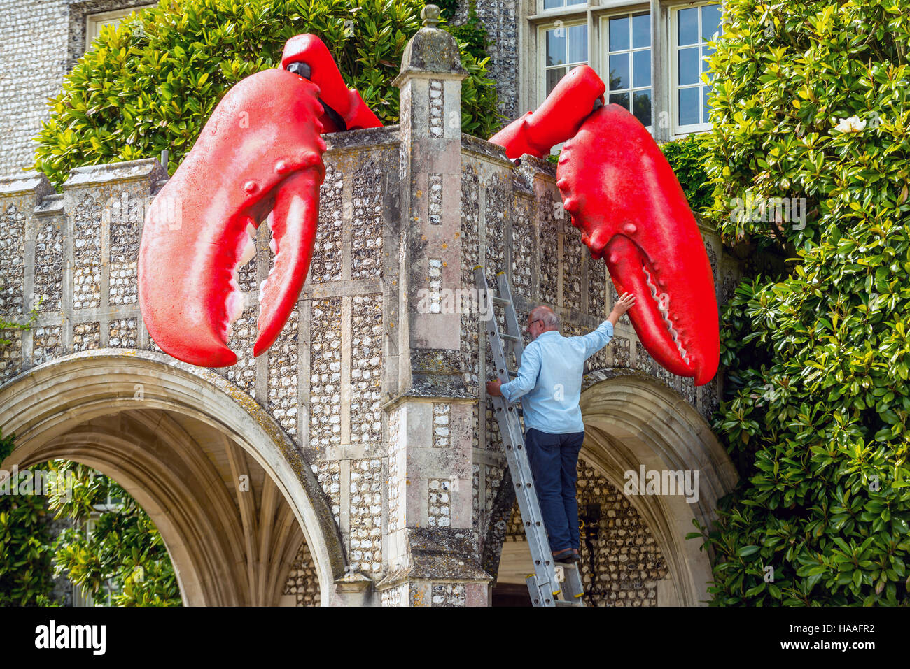 John Blakeley, film industry special-effects sculptor, arranges his ...
