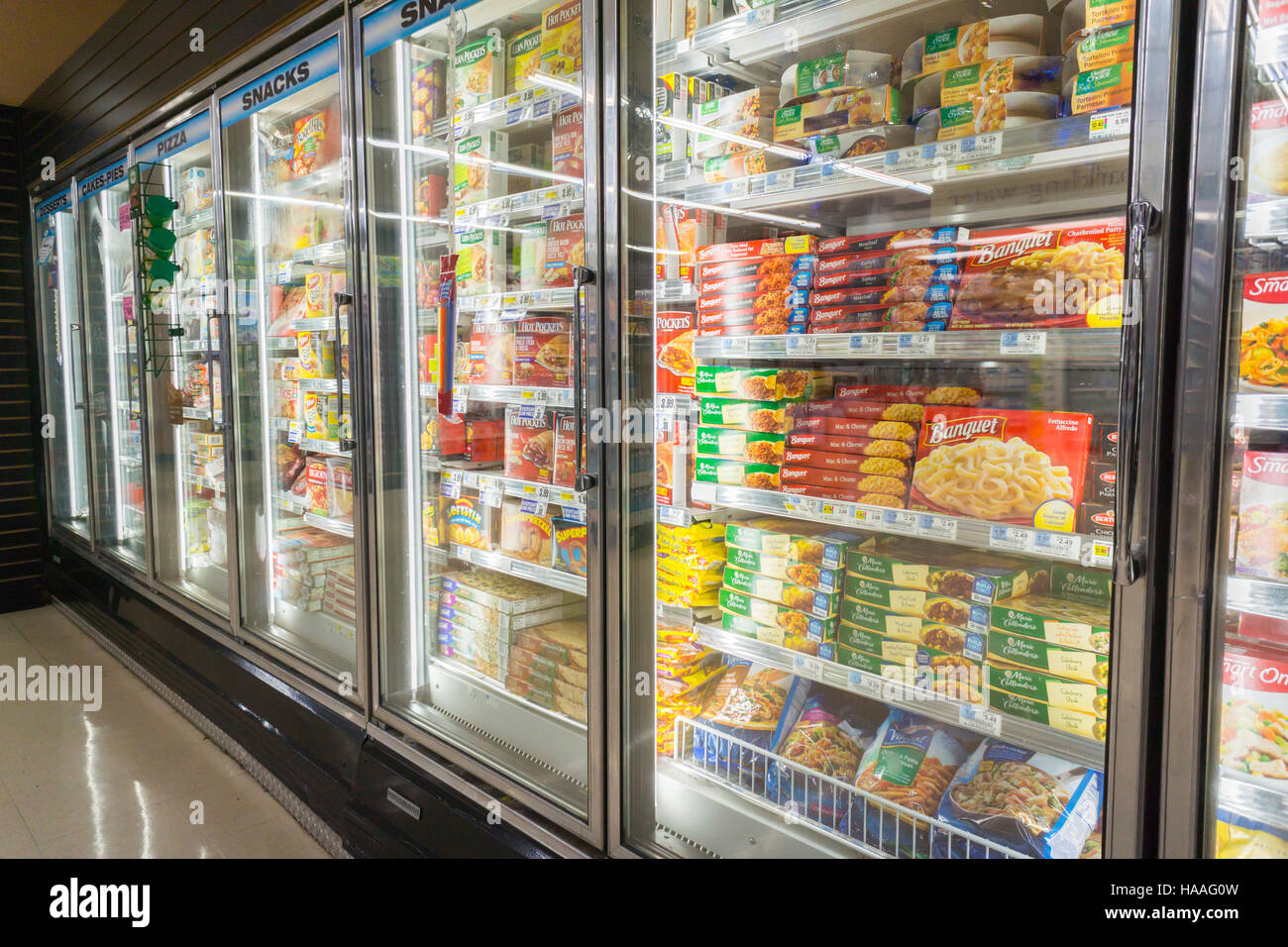 Freezer cases in a supermarket in New York on Saturday, November 19 ...
