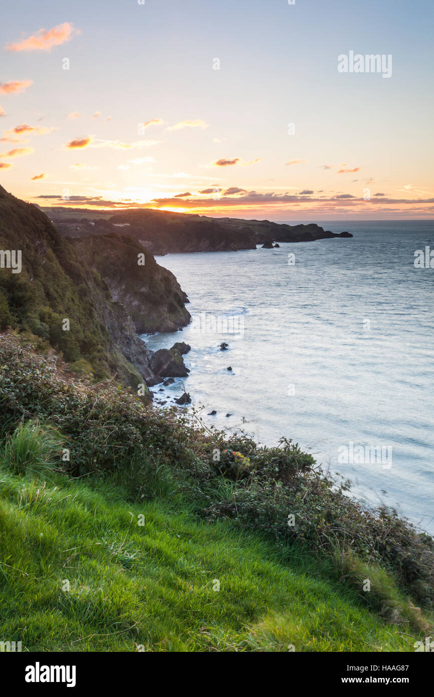 The north devon coast at sunset Stock Photo - Alamy