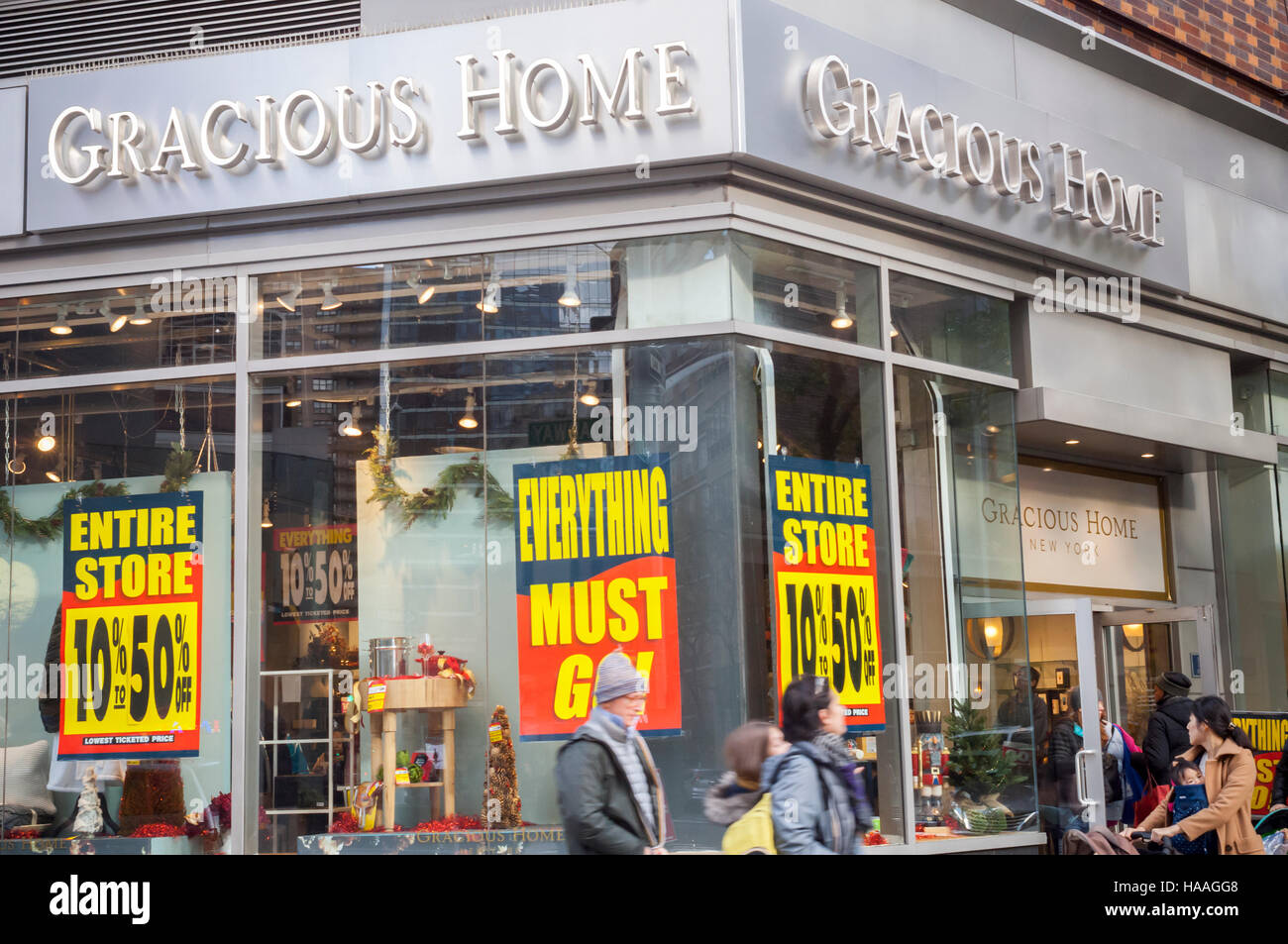 Liquidation signs are featured in the Gracious Home store on the Upper ...