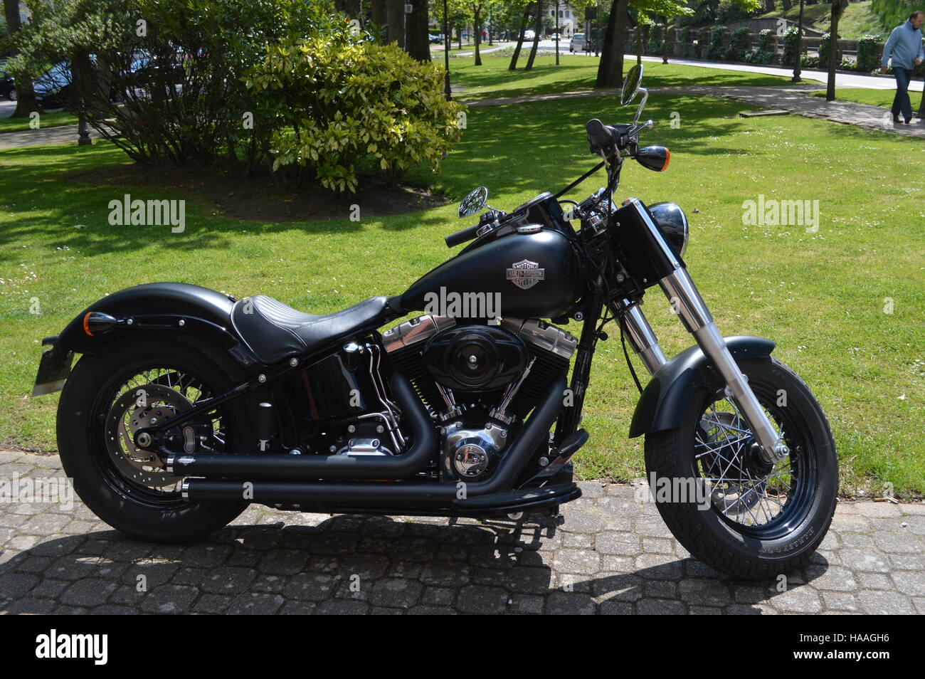 Harley Davidson motorcycle in a park in France Stock Photo - Alamy
