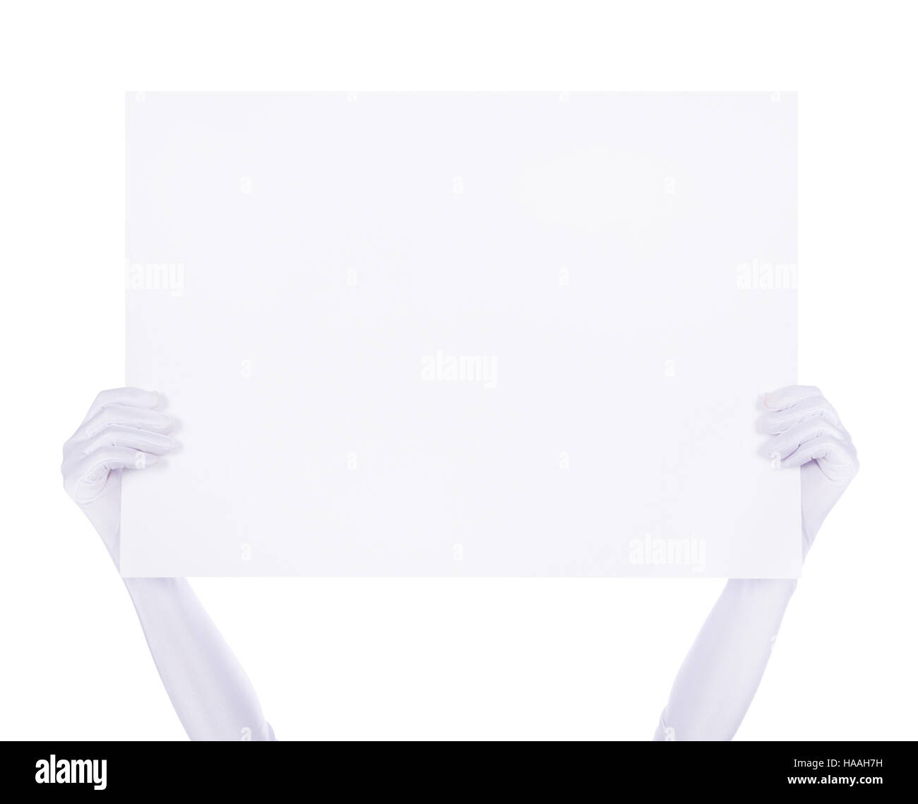 Hands glove holding empty Cut Out Stock Images & Pictures - Alamy