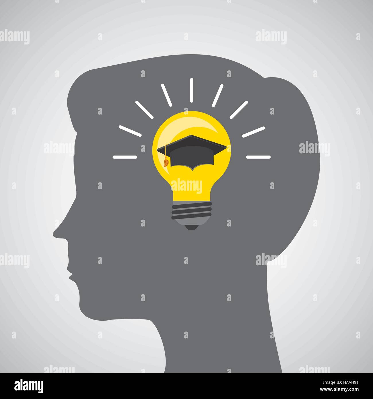 silhouette head boy idea cap graduation education online vector ...