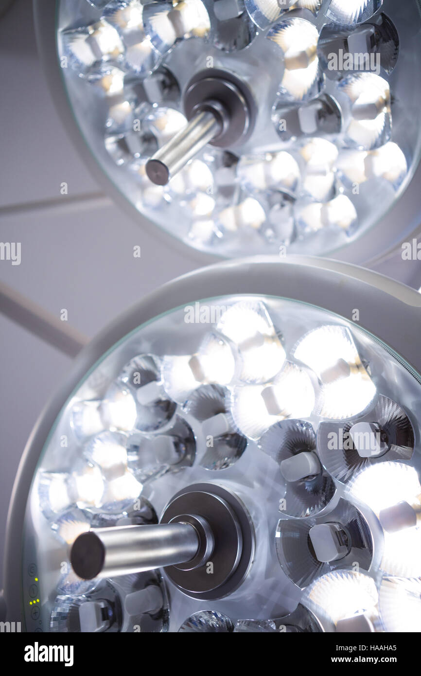 Close-up of surgical lights in operation theater Stock Photo - Alamy