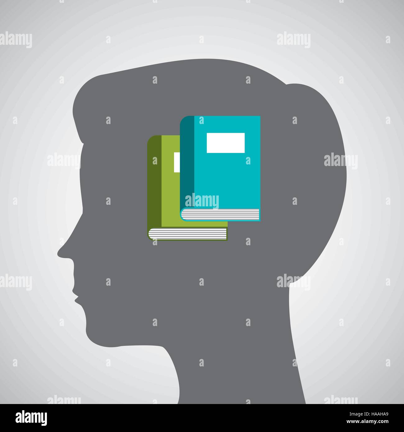 silhouette head boy learning education online vector illustration eps ...