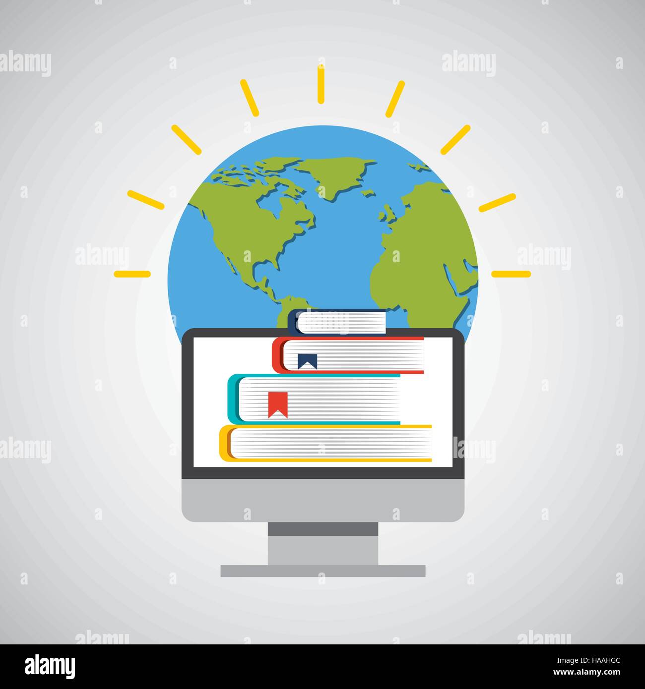 education online global e-learning vector illustration eps 10 Stock ...