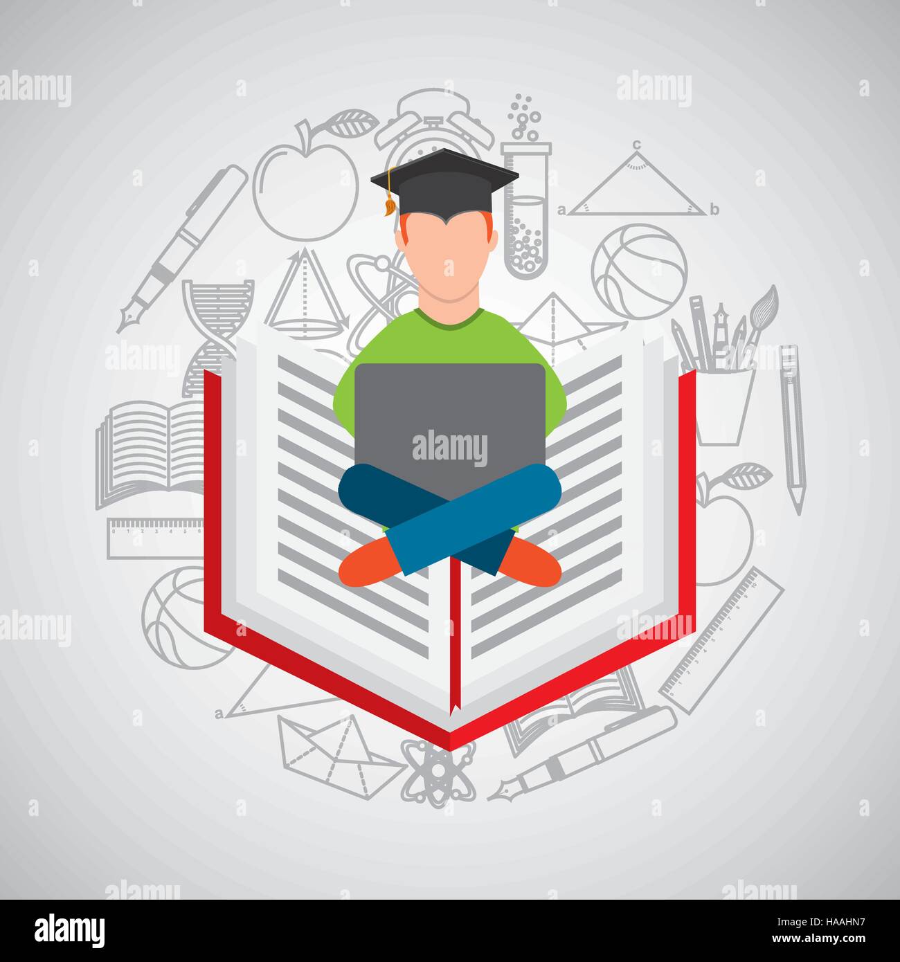 eduation online concept e-learning school background vector ...