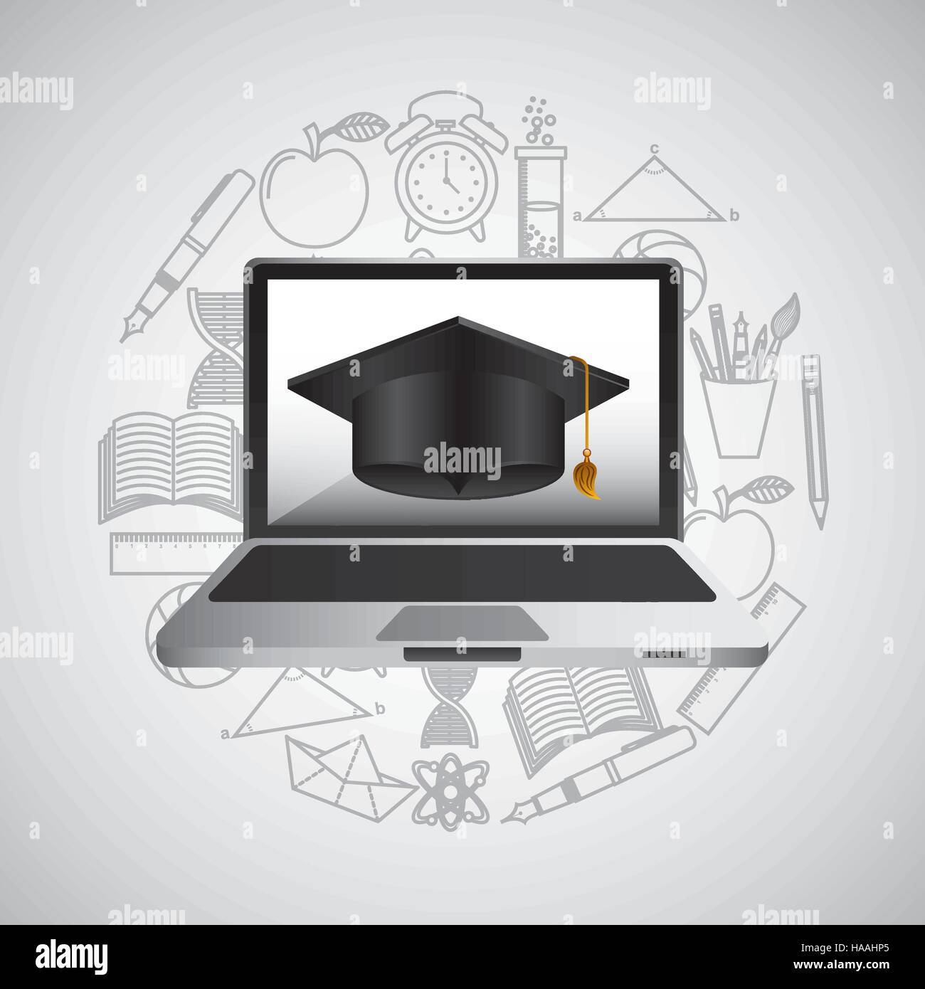 eduation online concept technology school background vector ...