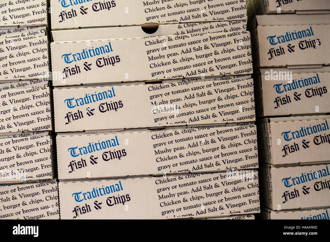 Cardboard containers for fish and chips, the original fast food ...