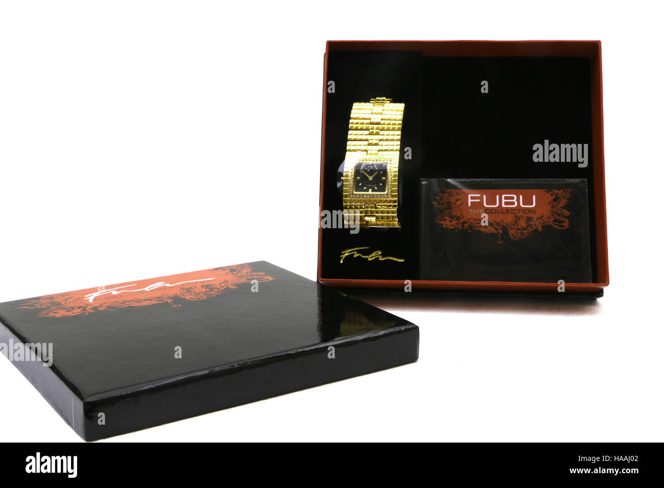 Fubu Gold Chain Watch For Women In Gift Box Stock Photo - Alamy