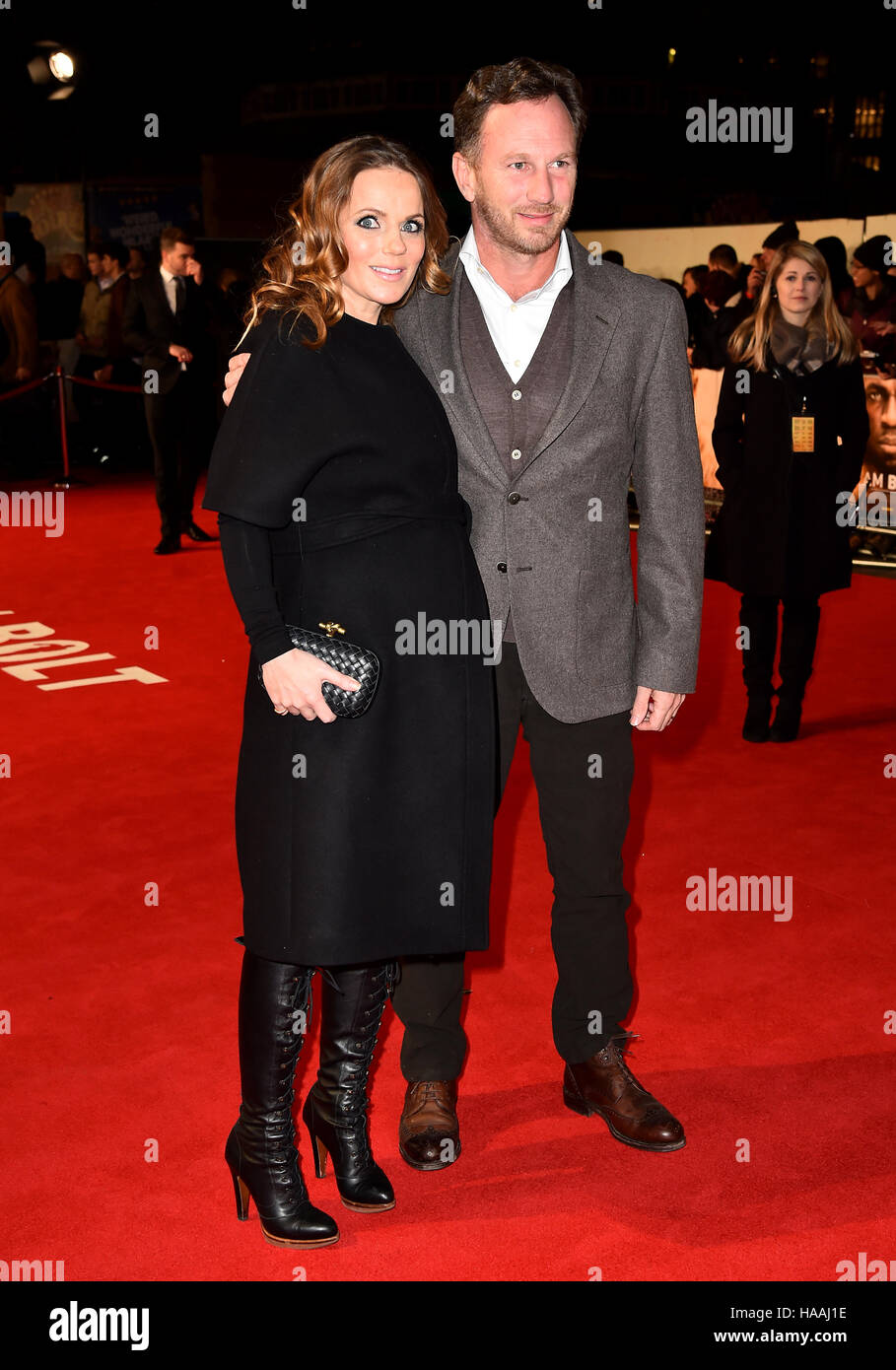 Geri Horner and Christian Horner attending the 'I Am Bolt' World ...