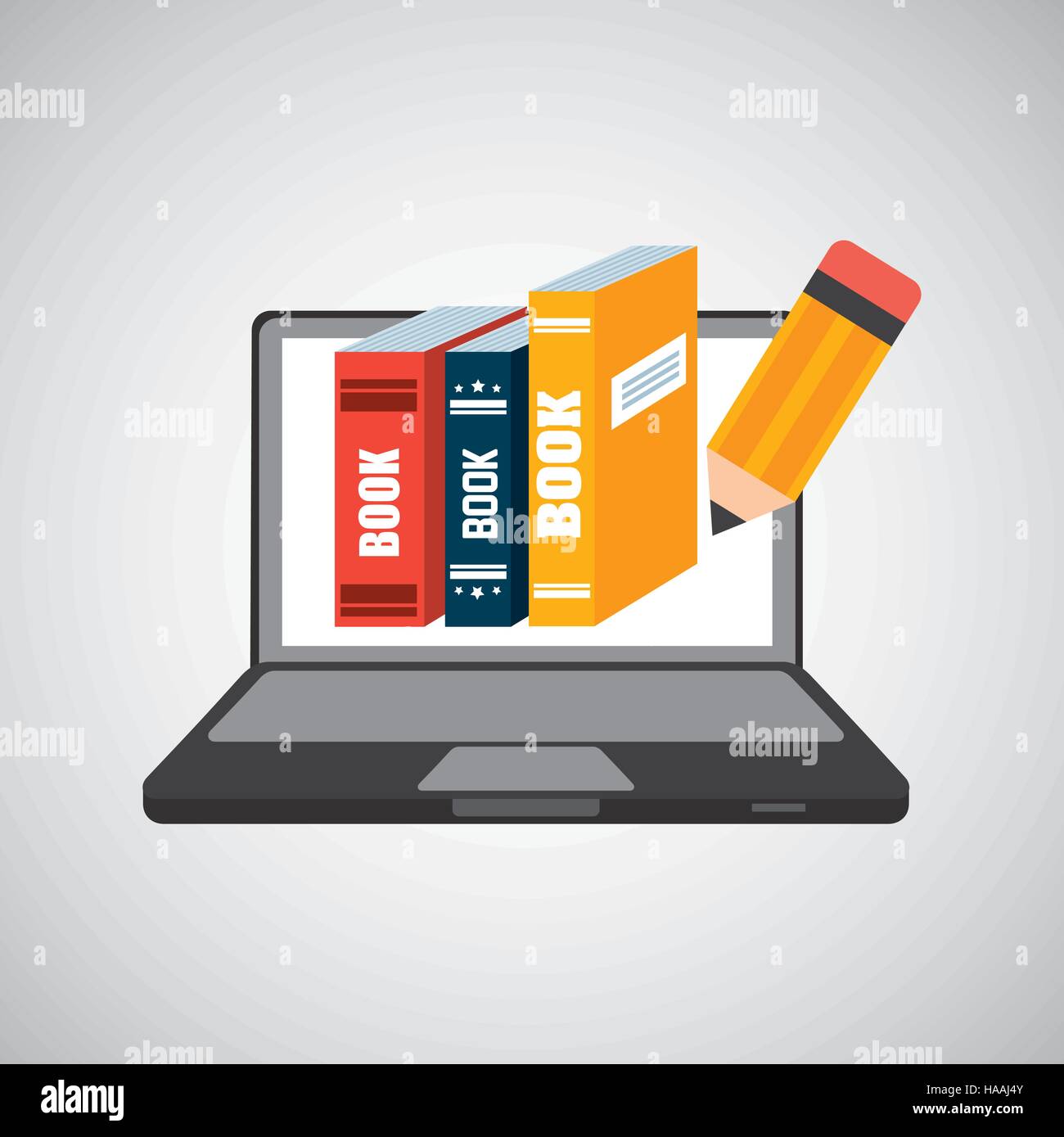 learn online school books writing vector illustration eps 10 Stock ...
