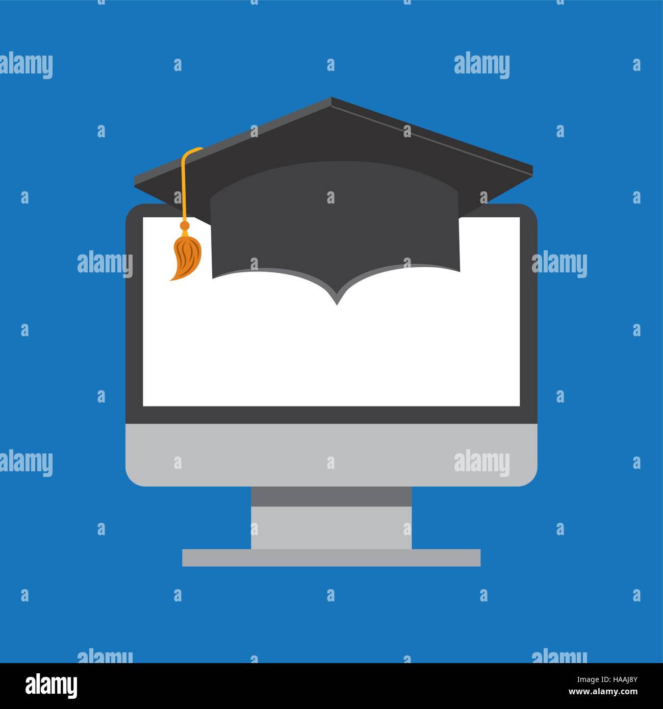 education online global cap graduation vector illustration eps 10 Stock ...