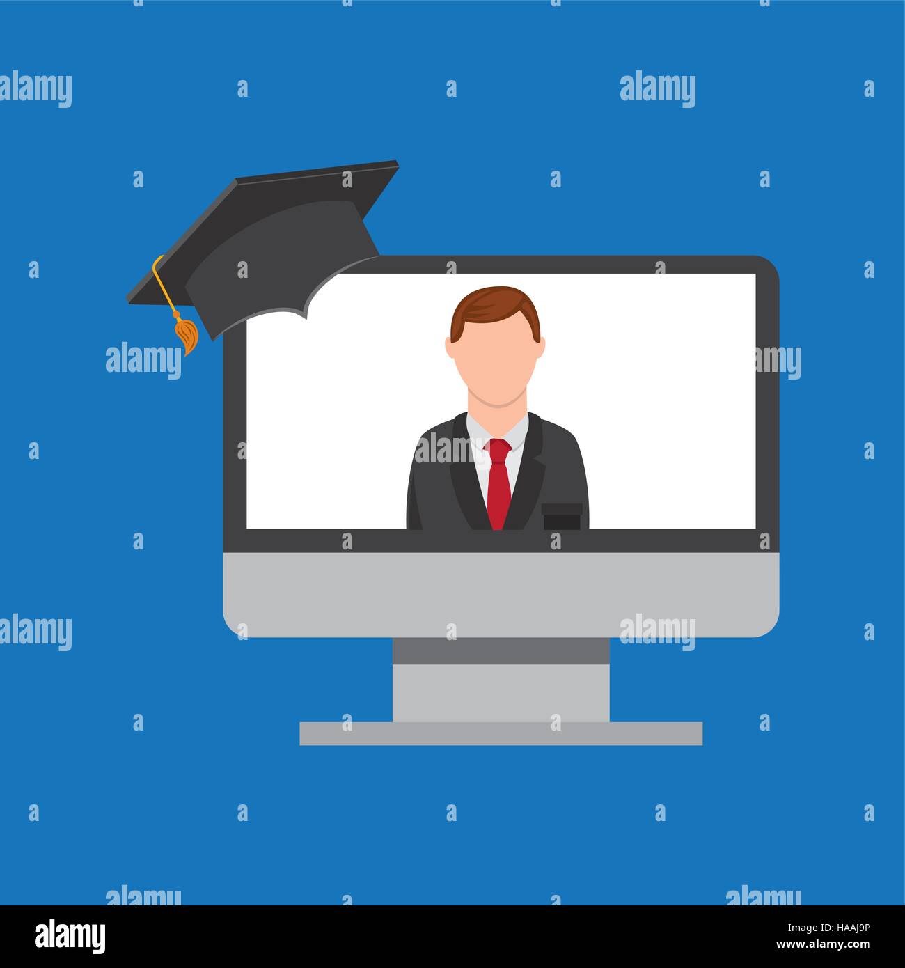 education online global man teacher lesson vector illustration eps 10 ...