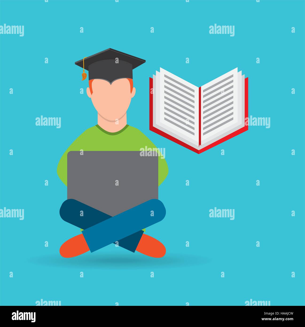 eduation online concept e-learning school background vector ...