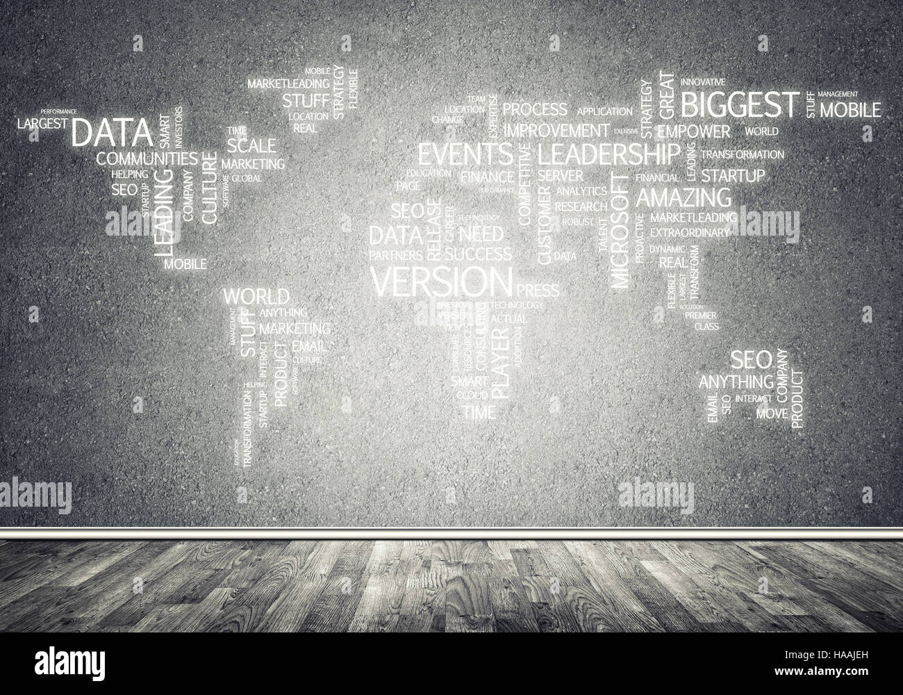 World map in typography Stock Photo - Alamy