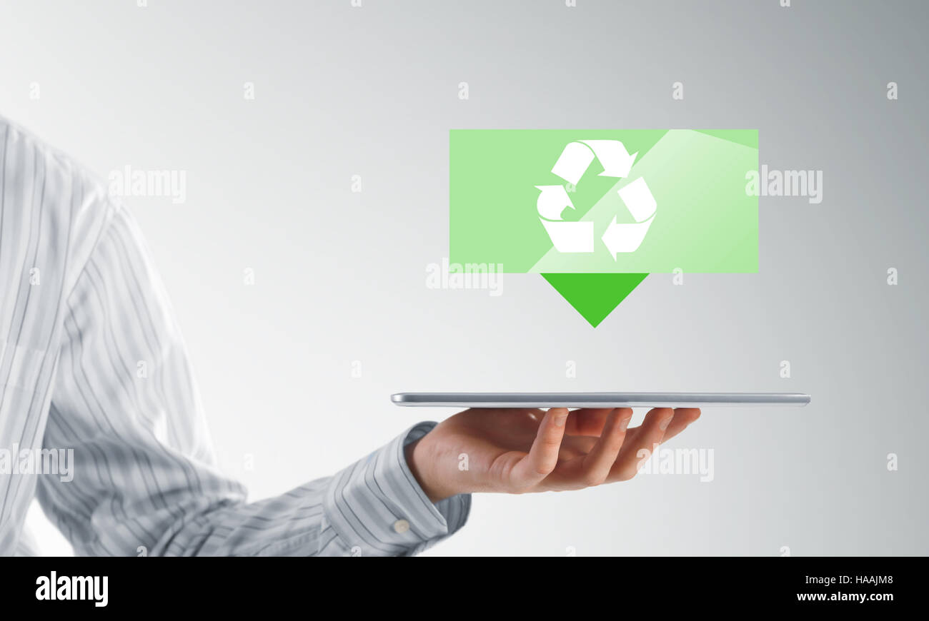Recycle icon on screen hi-res stock photography and images - Alamy
