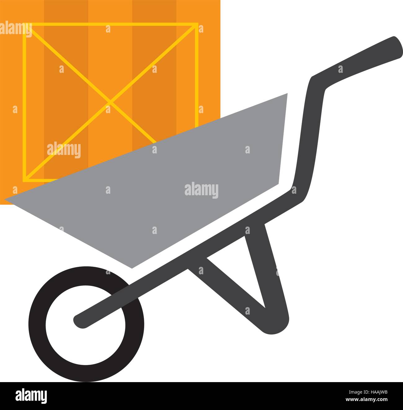 wheelbarrow with wooden box vector illustration design Stock Vector ...