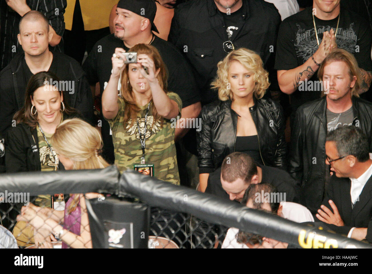 Mandy Moore takes photos during UFC 86 at the Mandalay Events Center on ...