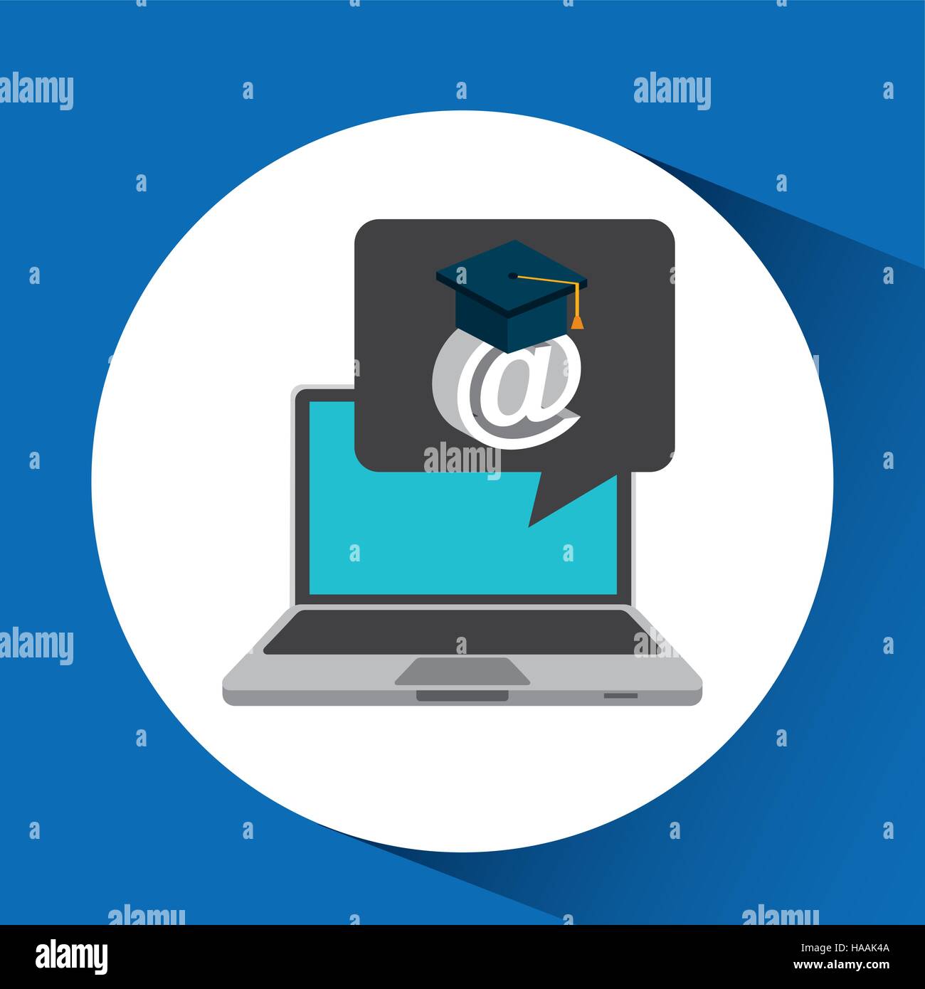 learn online school email graduation vector illustration eps 10 Stock ...