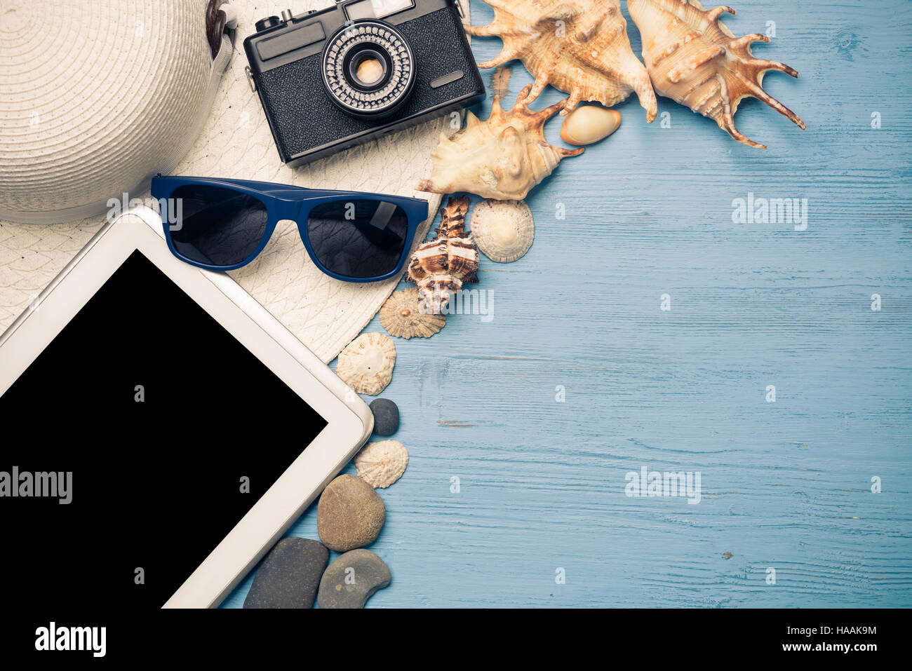 Summer objects for vacation Stock Photo - Alamy