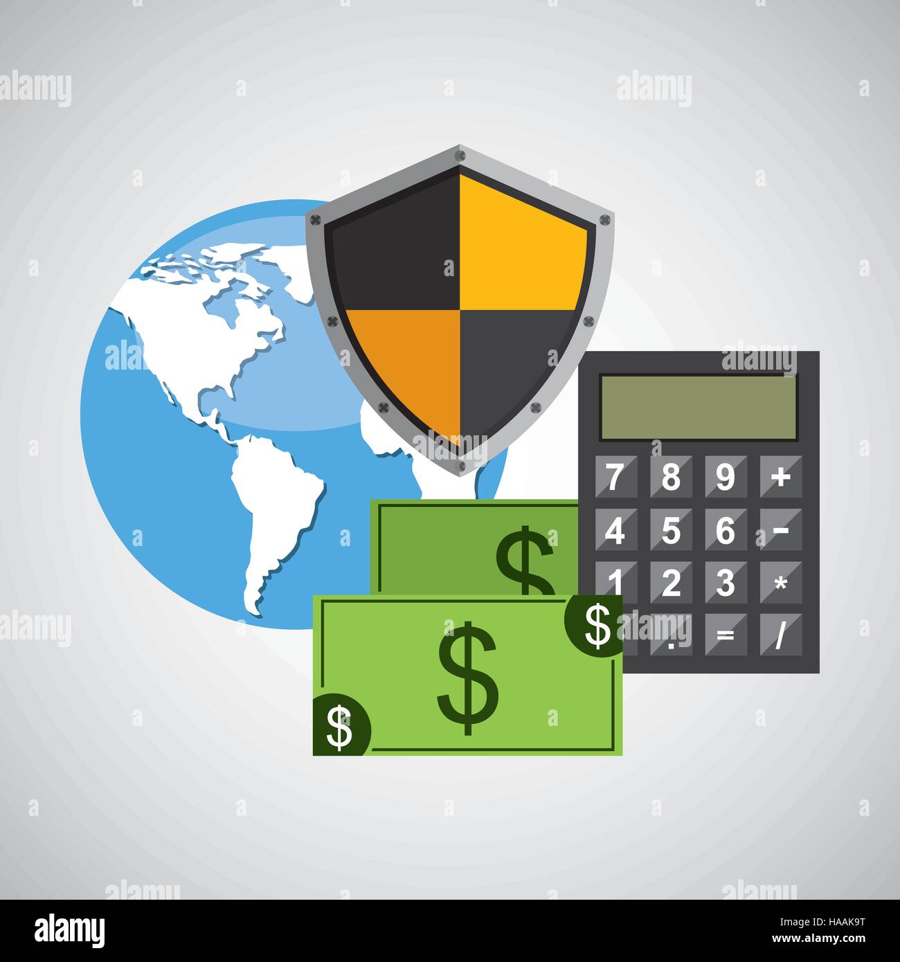 global finance banking safe shield protection vector illustration eps ...