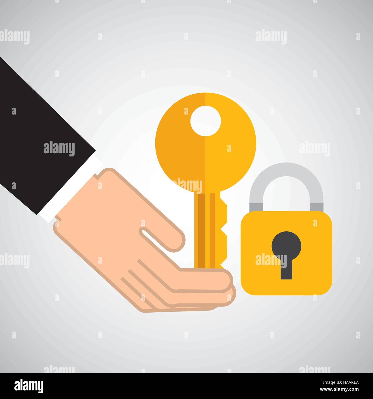 security concept hand with key vector illustration eps 10 Stock Vector ...