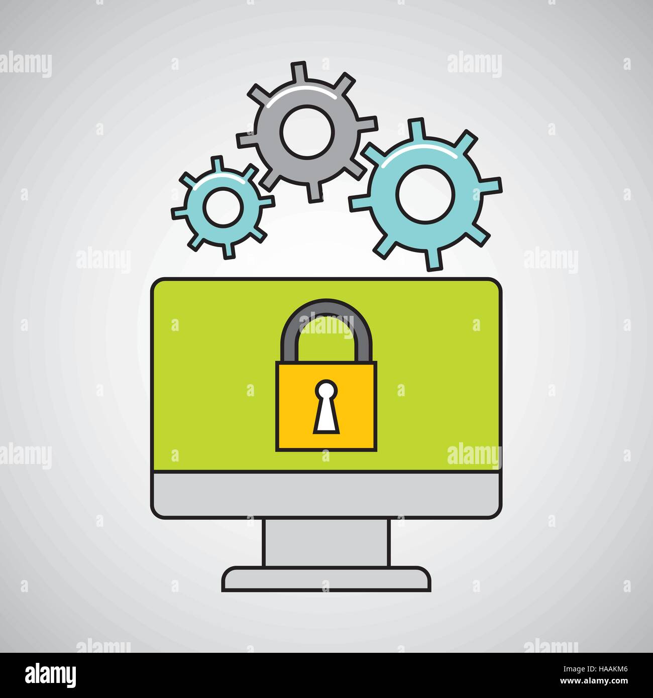 computer gear secure system vector illustration eps 10 Stock Vector ...