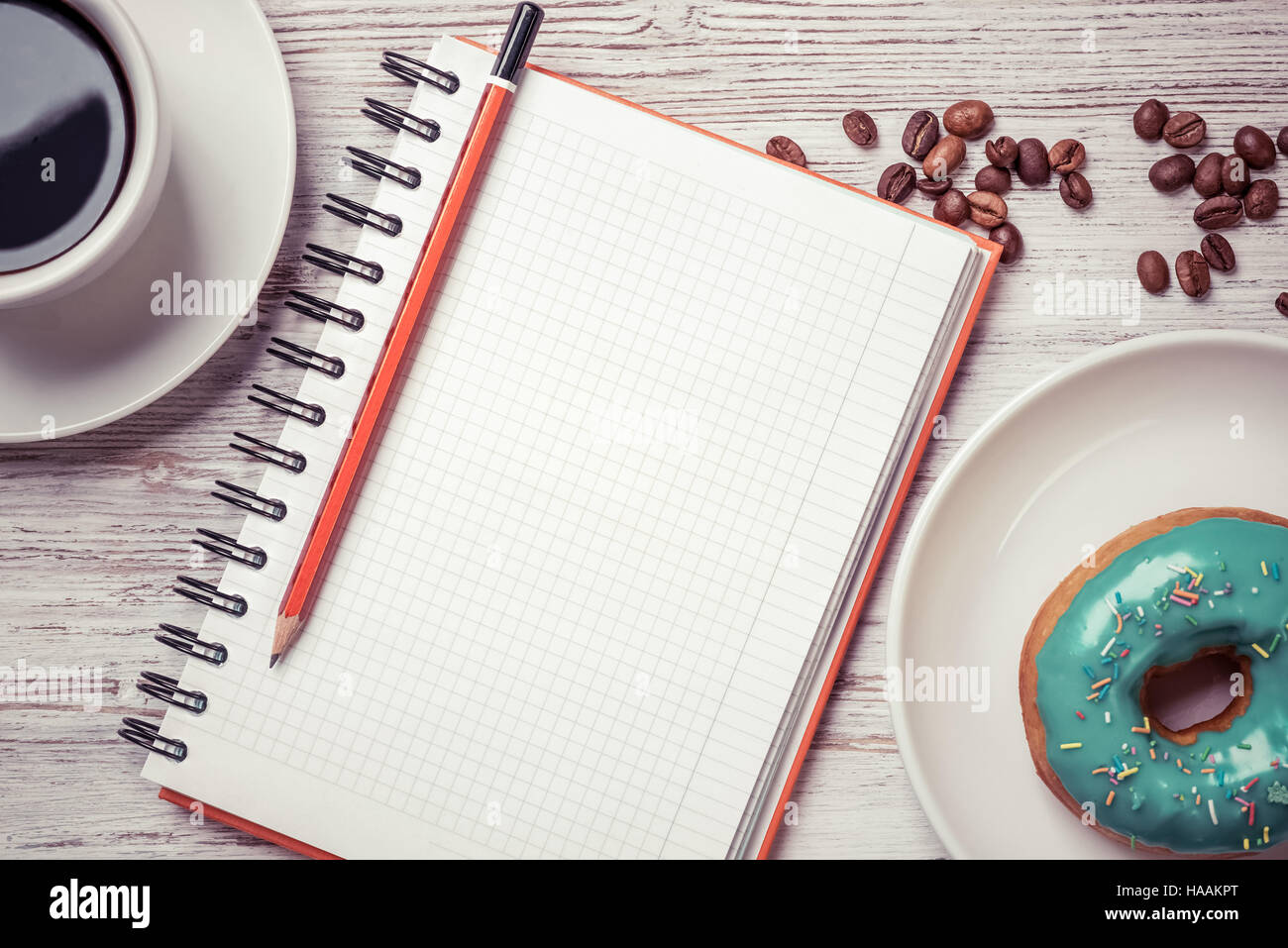 Coffee break with snack Stock Photo - Alamy