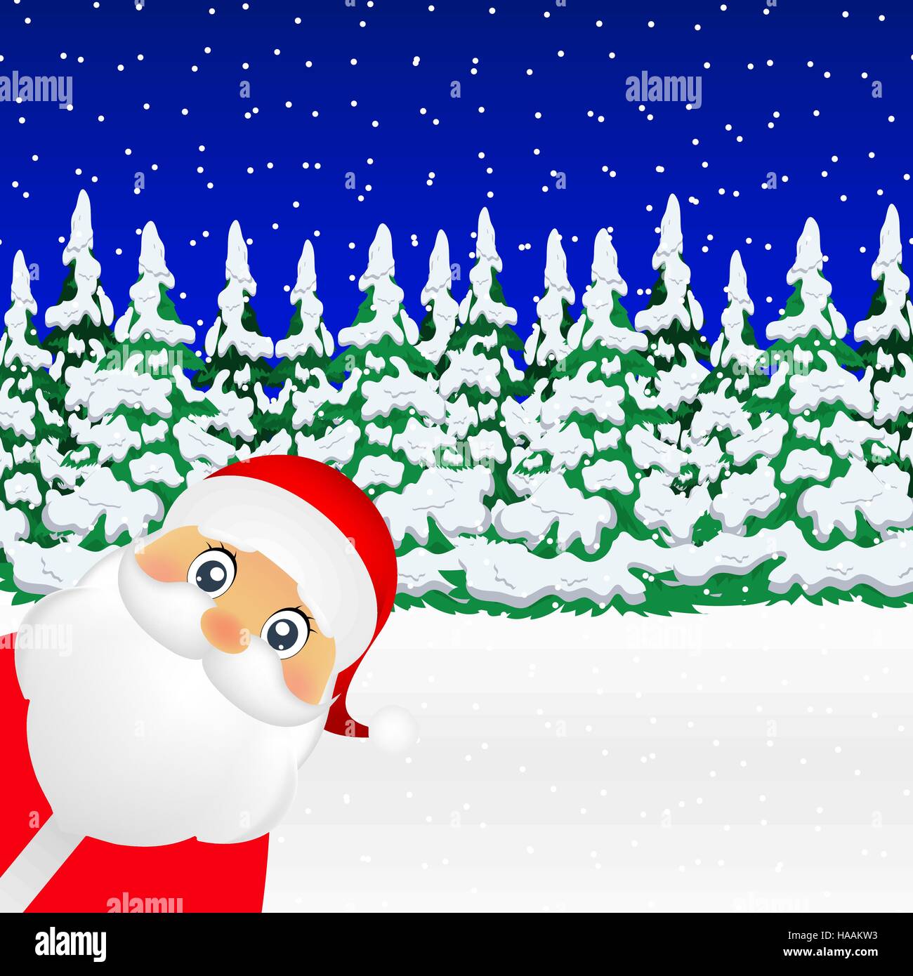 Santa Claus standing in the forest illustration holiday Stock Vector ...