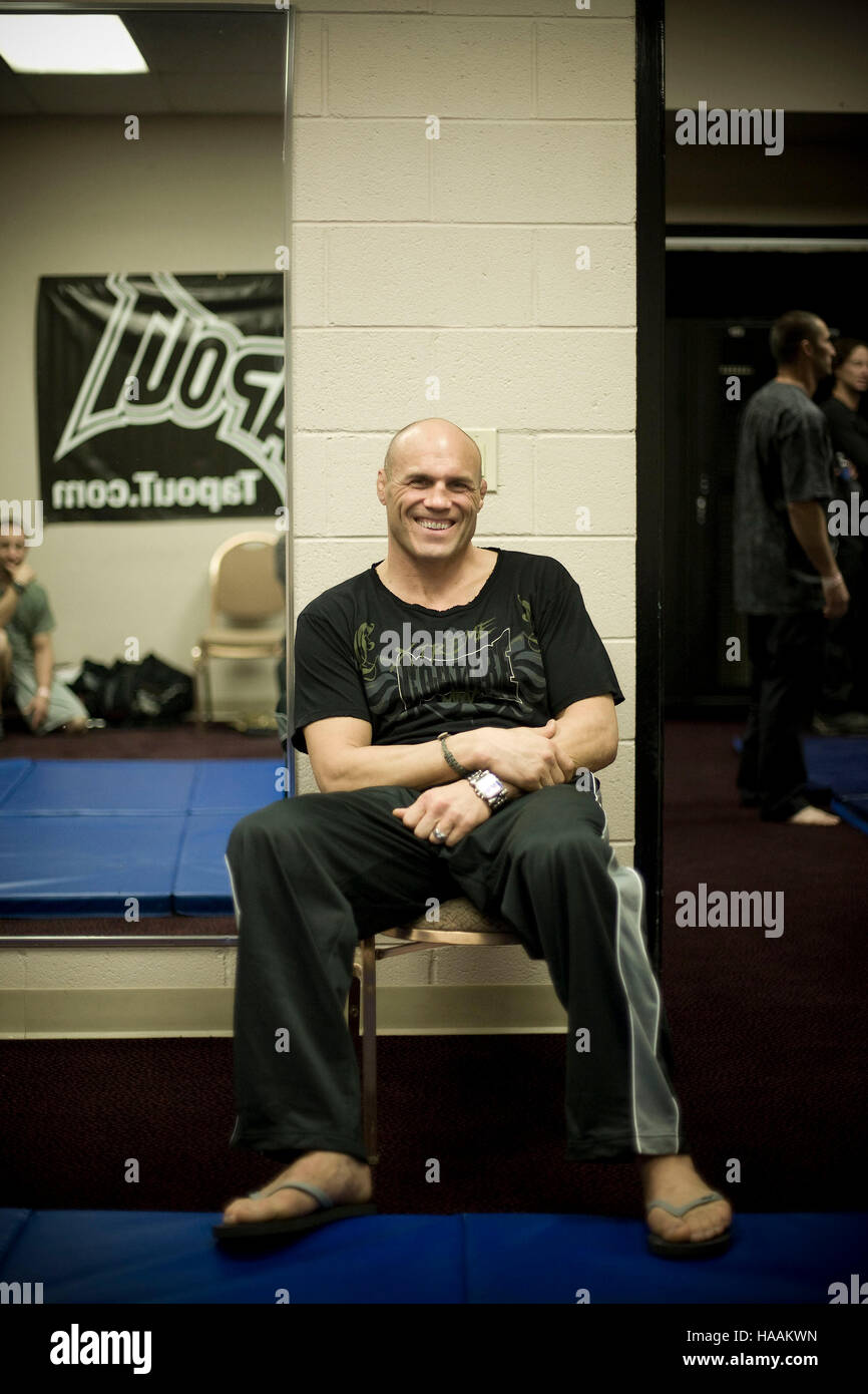 Randy Couture in his locker room before his match with Brock Lesnar at ...